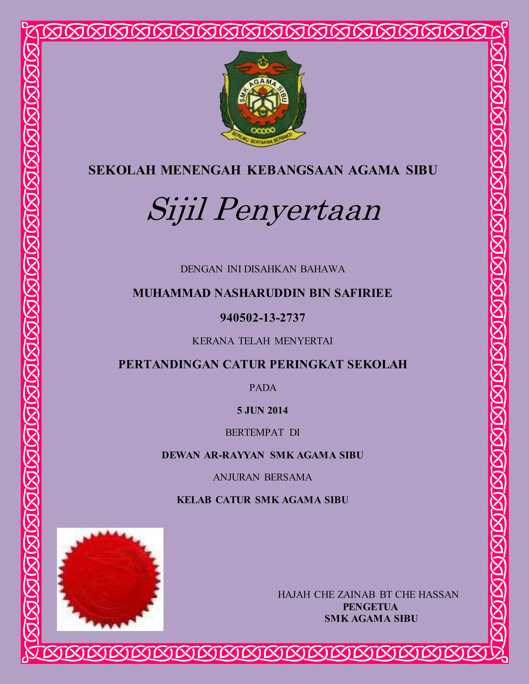 Sijil penyertaan 20 | DOCX