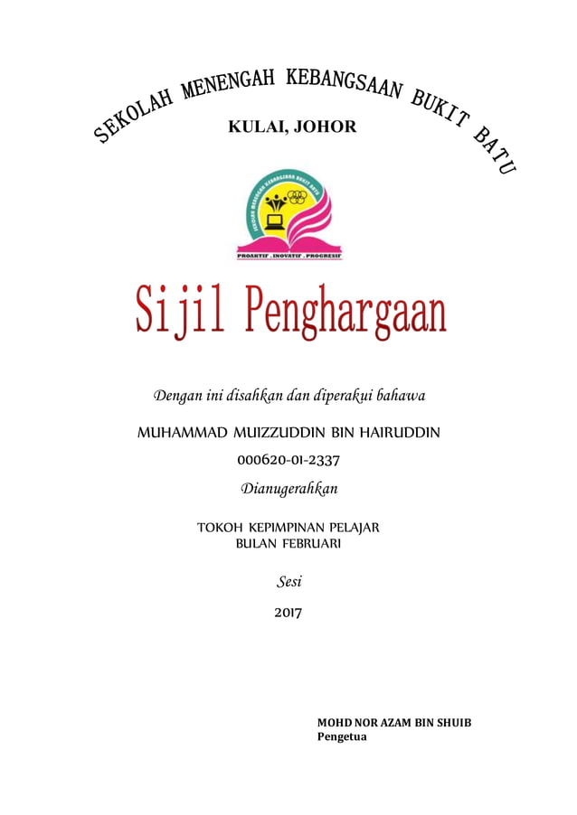 Sijil tokoh februari | DOCX