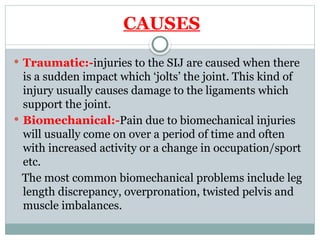 SI JOINT DYSFUNCTION AND ITS PHYSIOTHERAPY MANAGEMENT.pptx