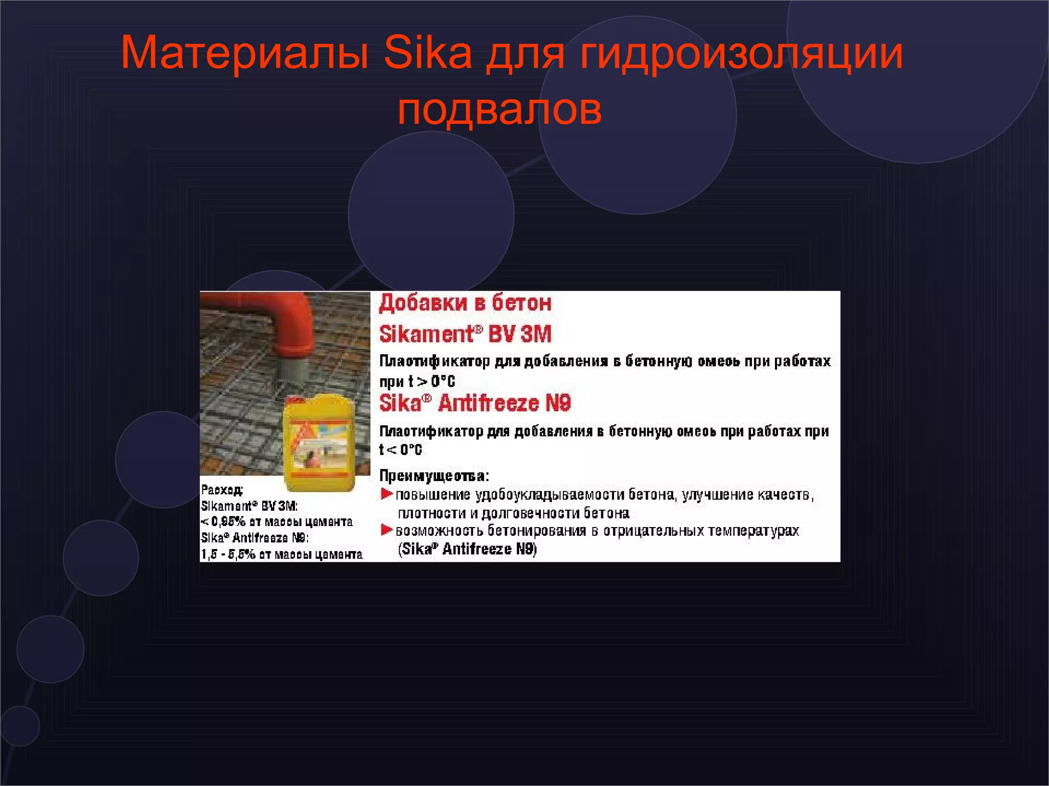 Материалы Sika для гидроизоляции подвалов | PPT