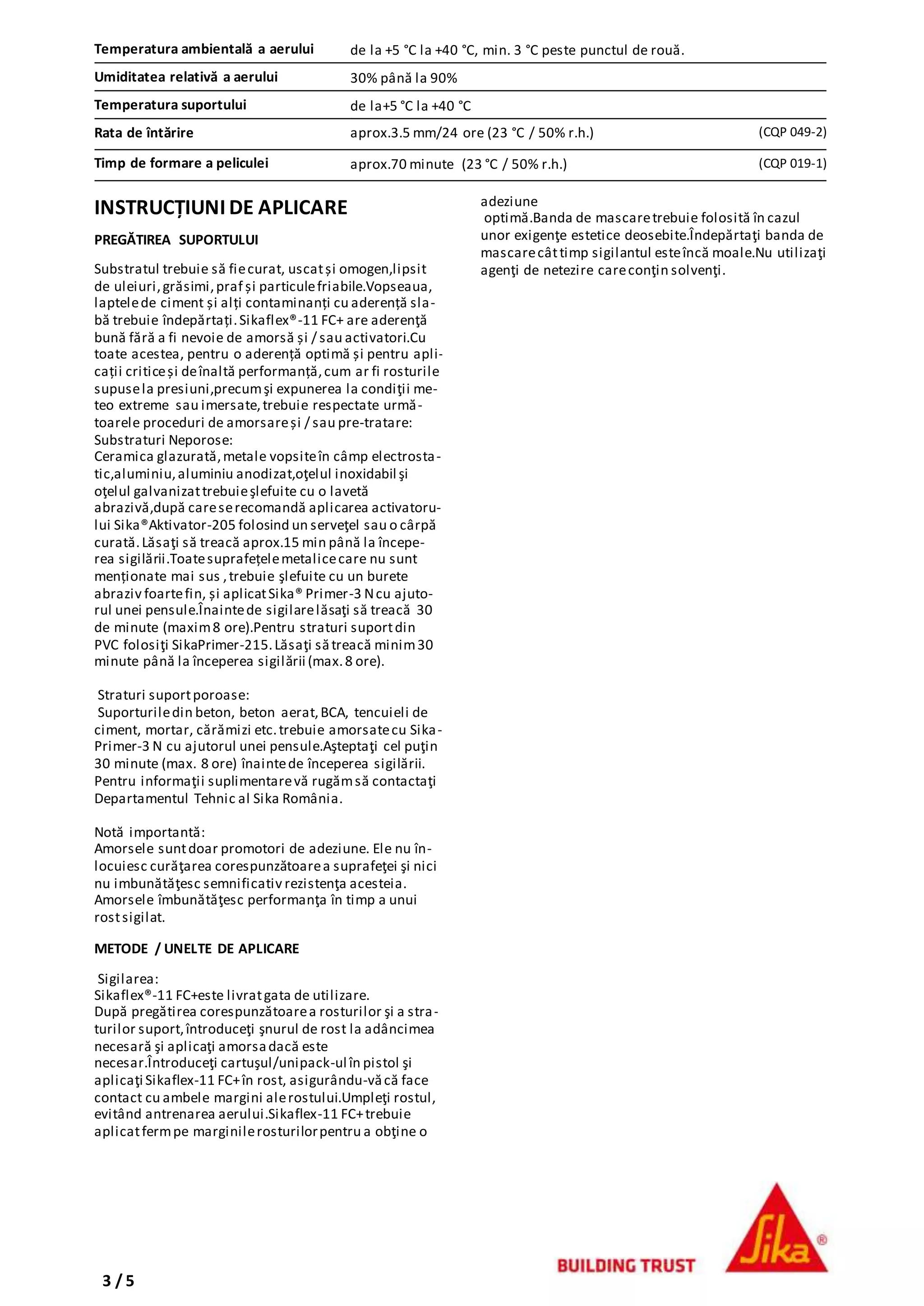 Sikaflex 11 fc - Fisa Tehnica | DOCX