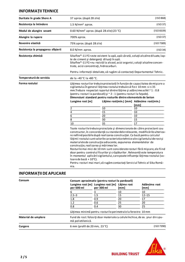 Sikaflex 11 fc - Fisa Tehnica | DOCX