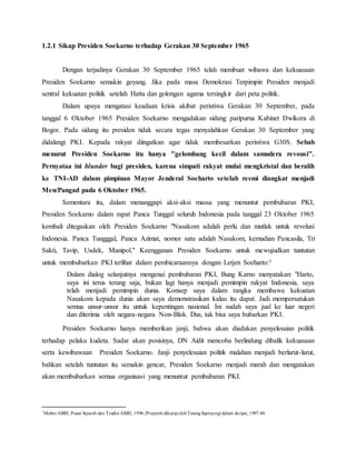 Sikap presiden soekarno terhadap gerakan 30 september 1965 | DOCX