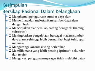 Sikap rasional dalam menghadapi keterbatasan sumber daya | PPT