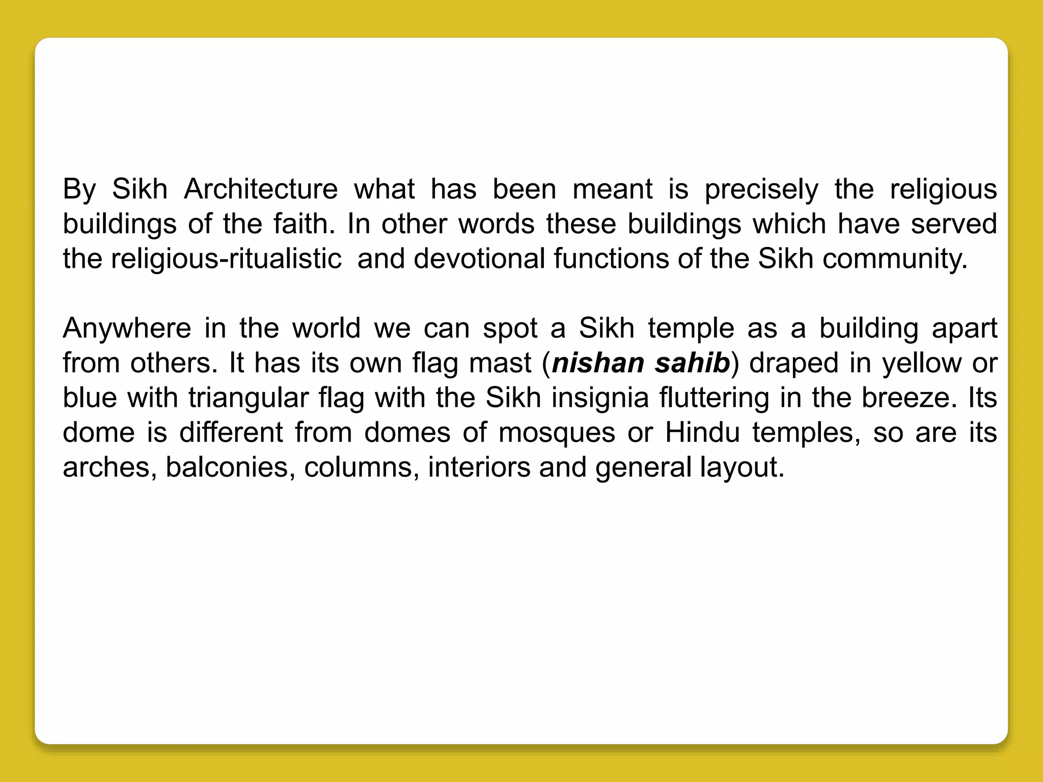 Sikh architecture golden temple | PPTX