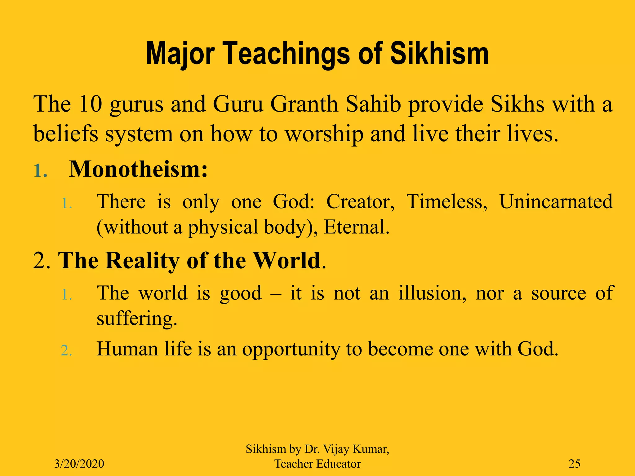 Sikhism by Dr. Vijay Kumar, Teacher Educator | PPT