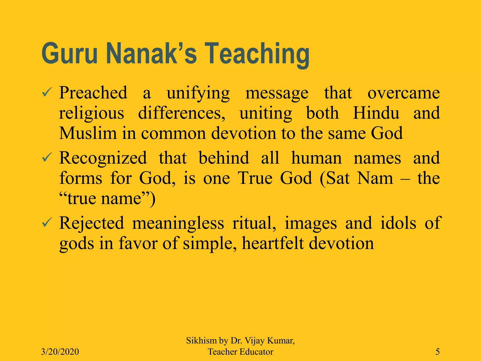 Sikhism by Dr. Vijay Kumar, Teacher Educator | PPT