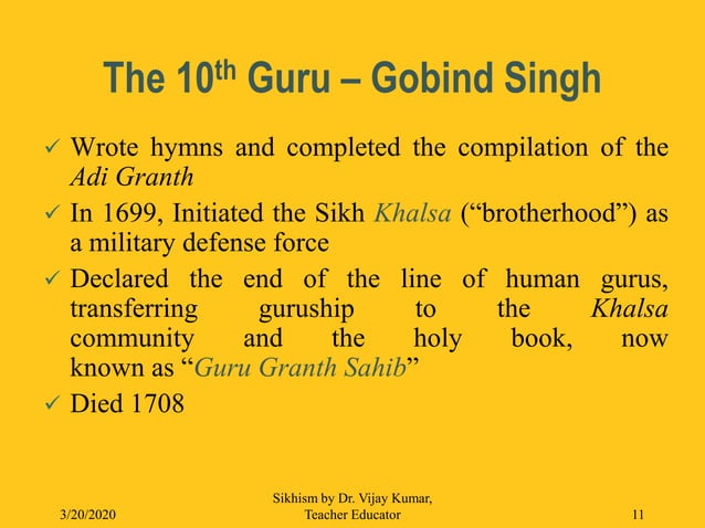 Sikhism by Dr. Vijay Kumar, Teacher Educator | PPT