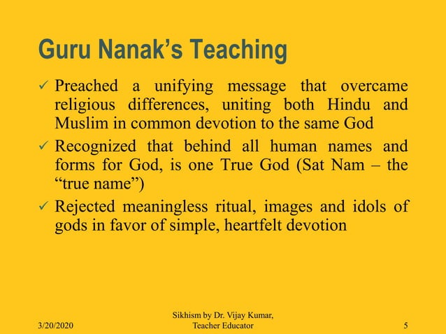 Sikhism by Dr. Vijay Kumar, Teacher Educator | PPT