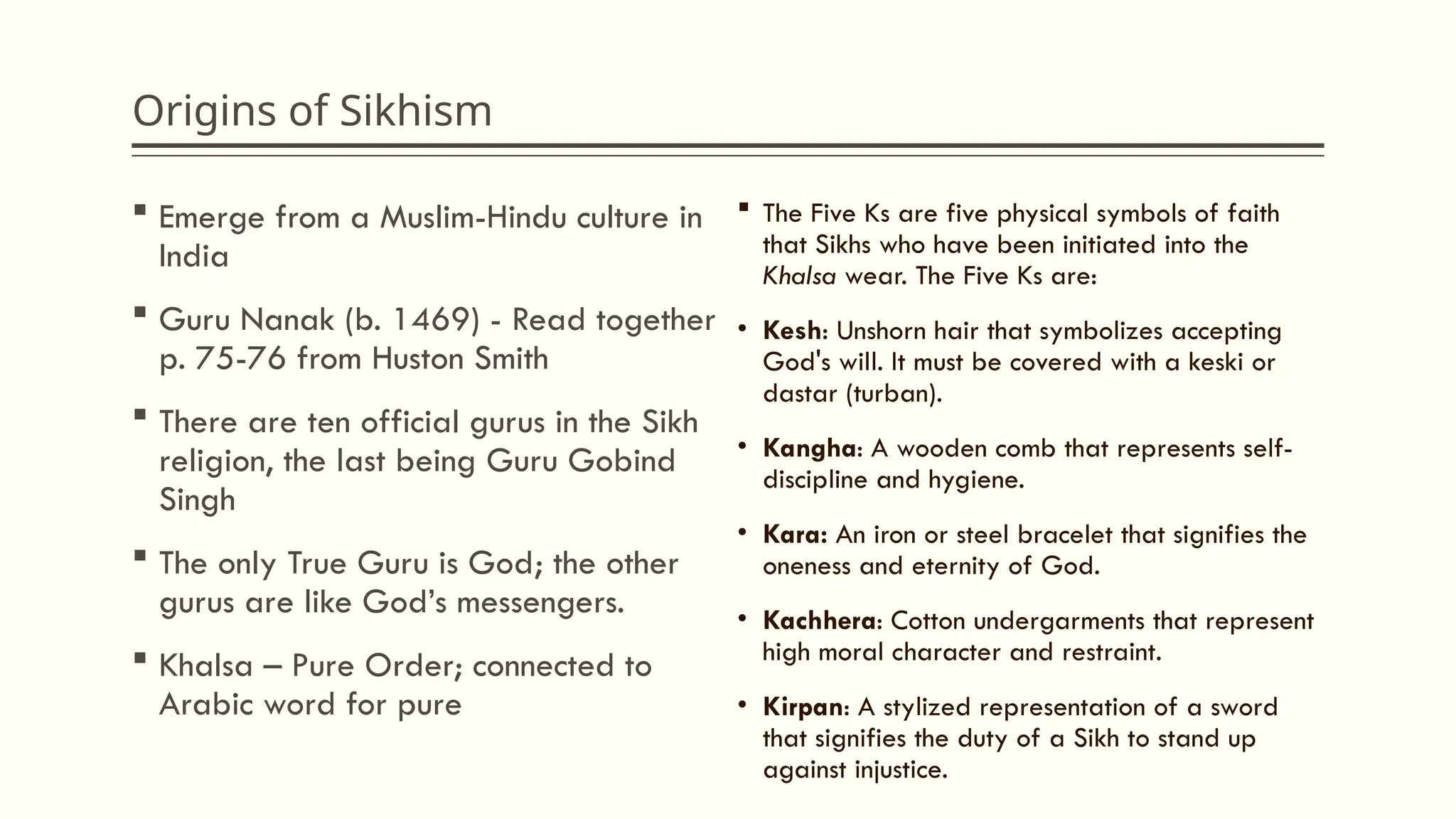 Sikhism - Beliefs and Practices Based on Assigned Reading | PPTX