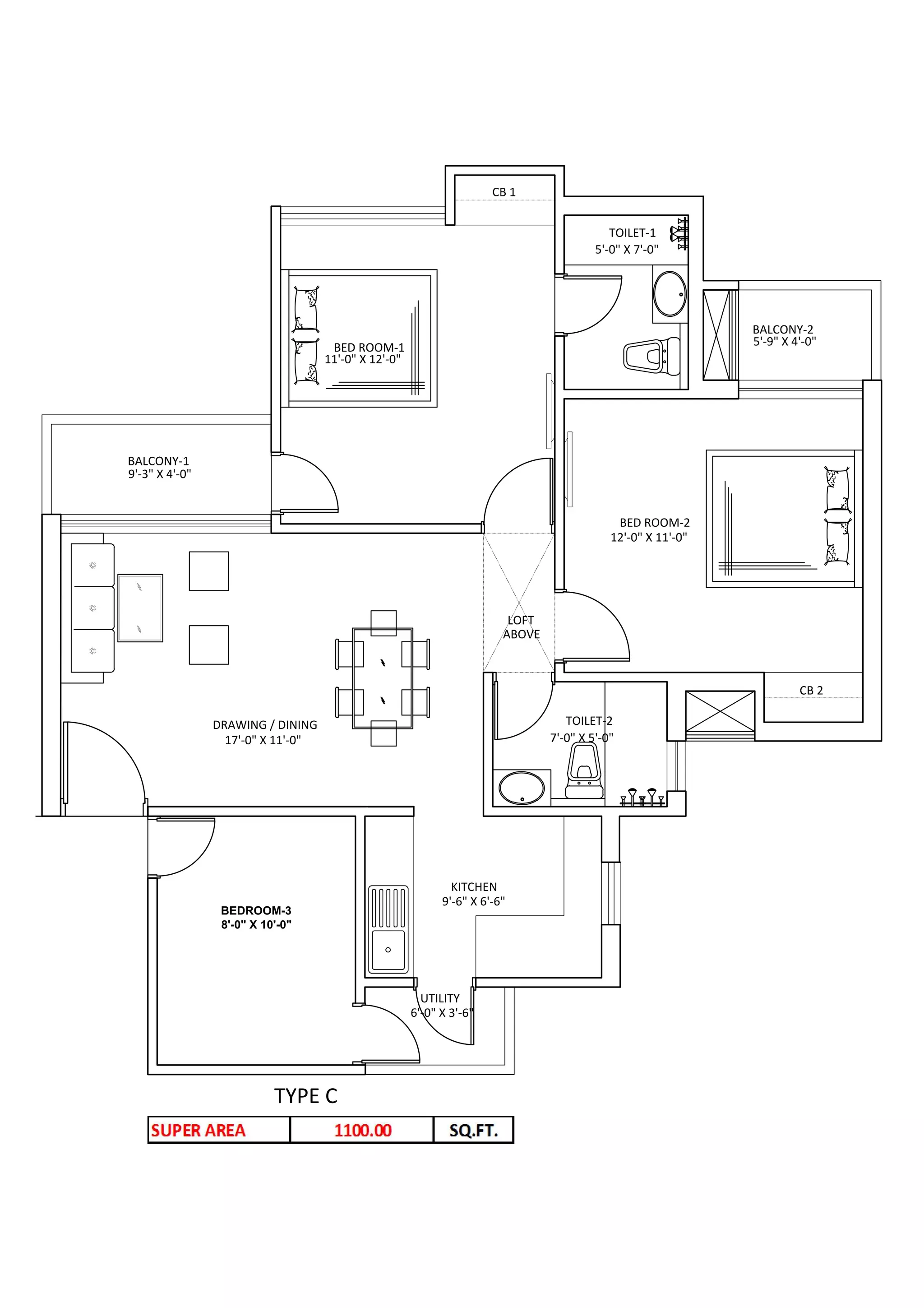 Sikka kaamya 2 bhk- study- 1100 sqft | PDF | Interior Decorating | Home & Garden