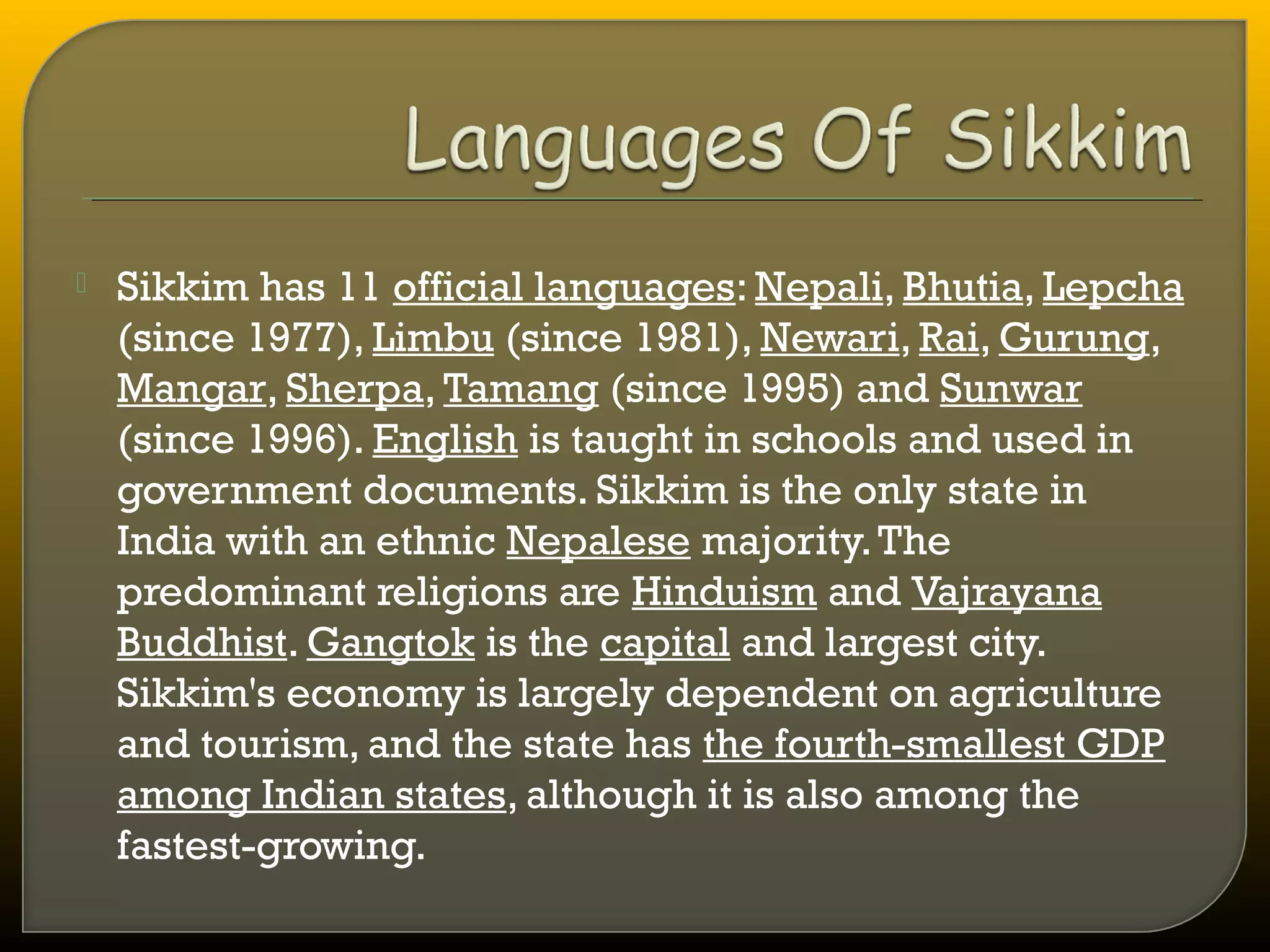 Sikkim | PPT