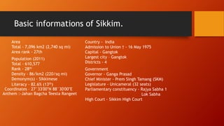 Sikkim pptx file, It contain everything about Sikkim and it's features ...