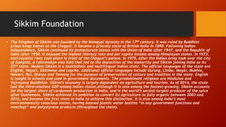 Sikkim pptx file, It contain everything about Sikkim and it's features ...