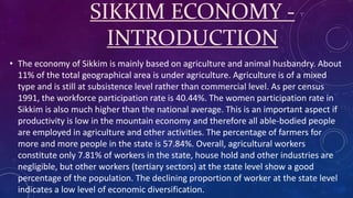 Sikkim Economy | Sikkim Economics Project | PPTX