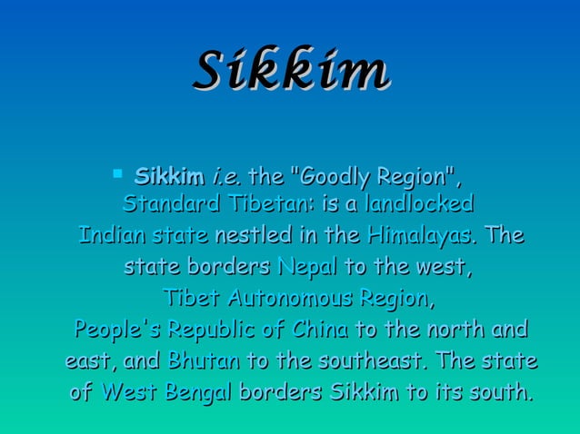 Sikkim ppt Art integrated project | PDF