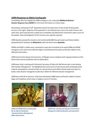 Sikkim Earthquake Situation Report 2011 cdrn | PDF