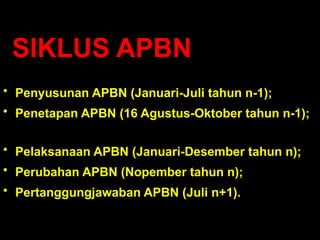 Siklus APBN di Indonesia sesuai Ketentuan | PPTX