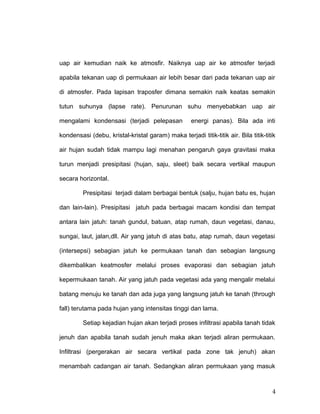 Materi Siklus Hidrologi Mata Kuliah Hidrologi | DOC