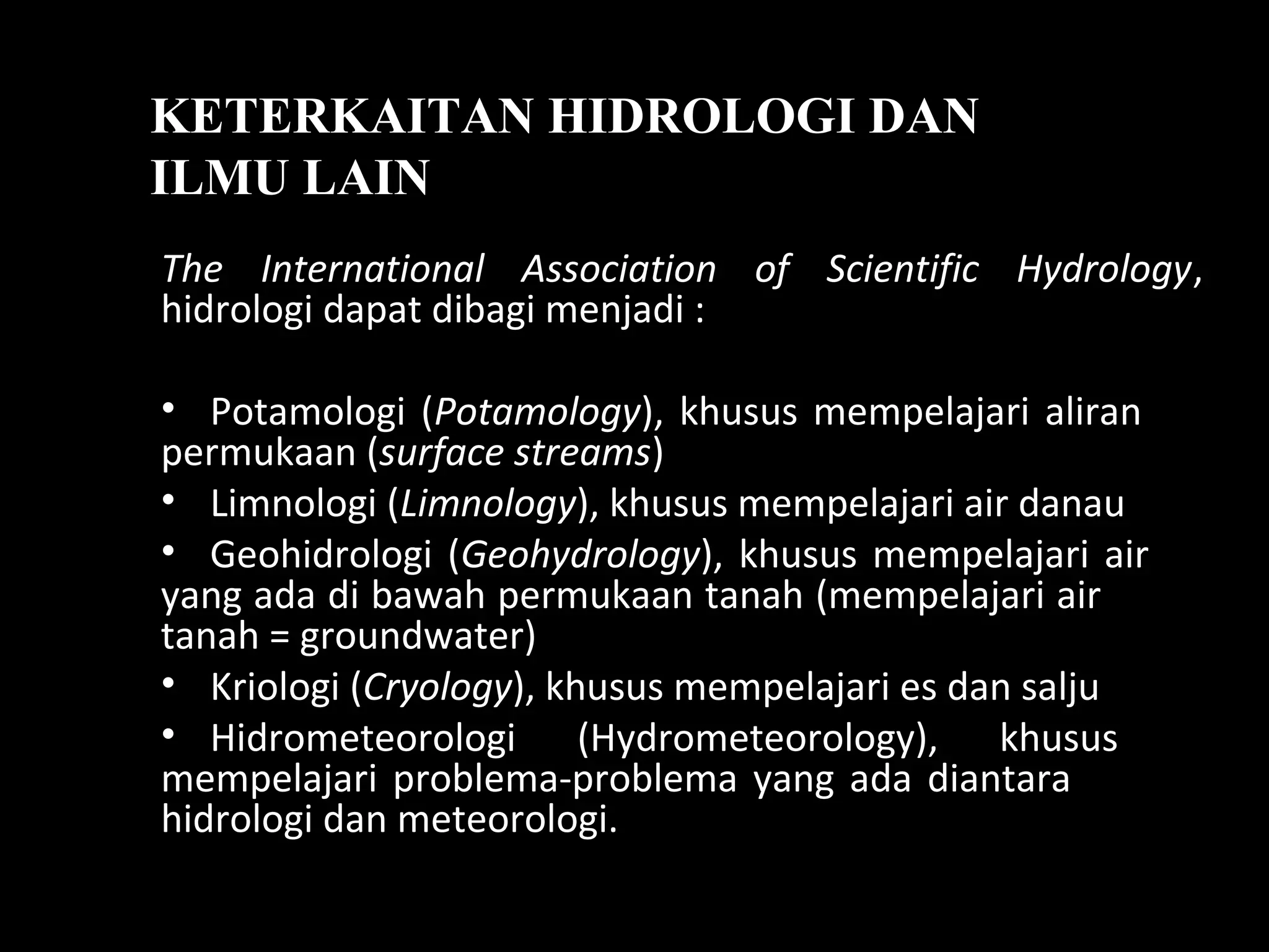 Hidrologi dan earth sistem | PPT