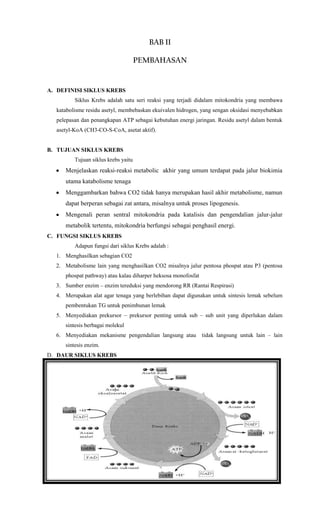 Siklus krebs AKPER MUNA | DOCX