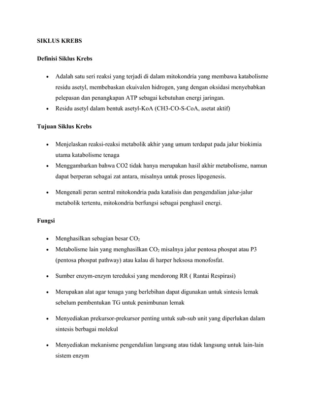 Siklus krebs AKPER PEMKAB MUNA | DOC