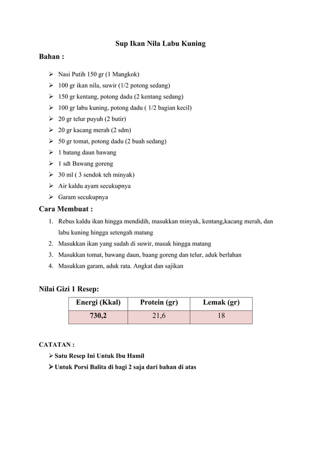 SIKLUS MENU PKM AG UNTUK BALITA GIZI KRG | DOC