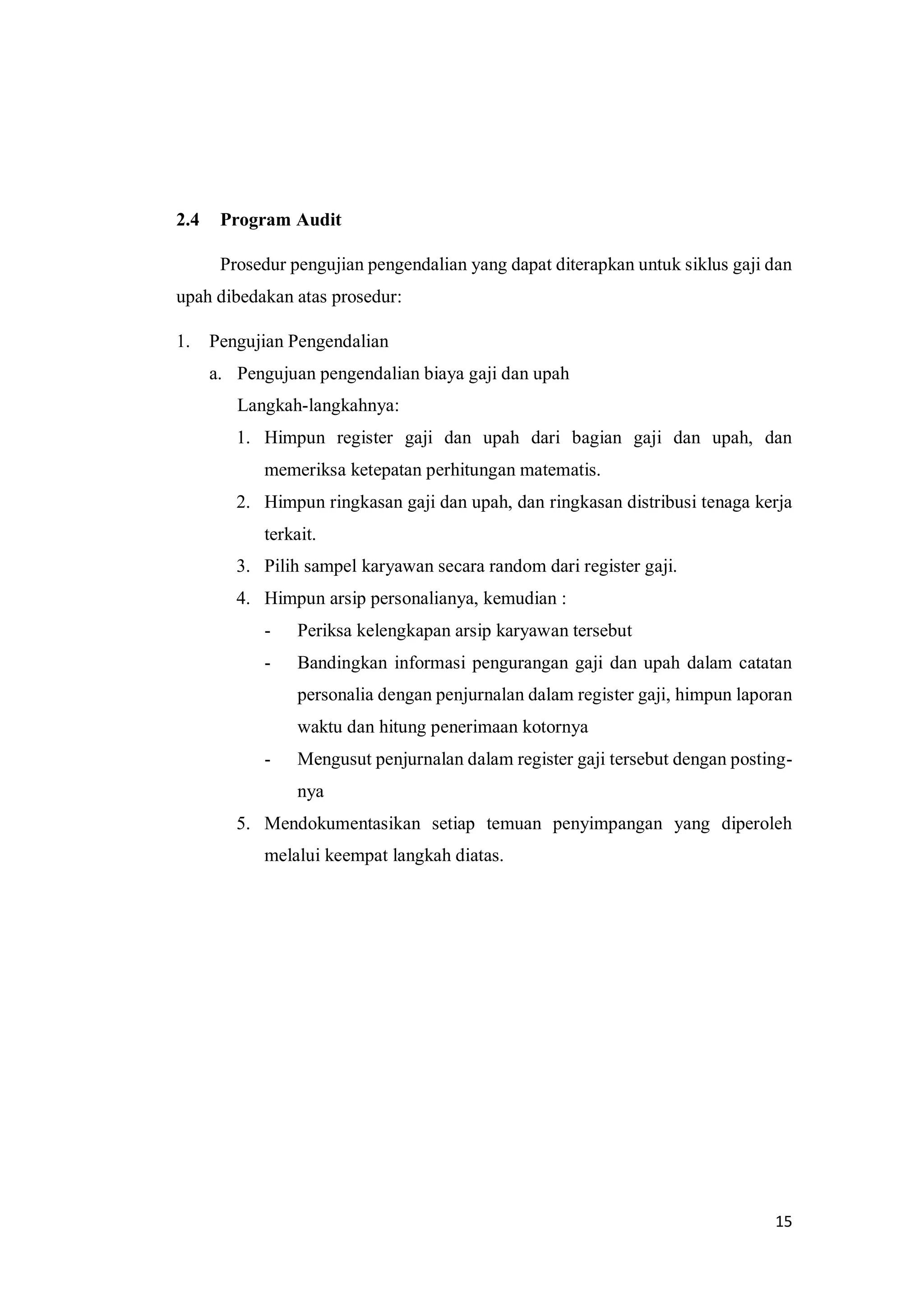 Audit Siklus Penggajian dan Personalia | PDF