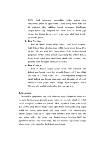 Siklus reproduksi mencit | DOCX
