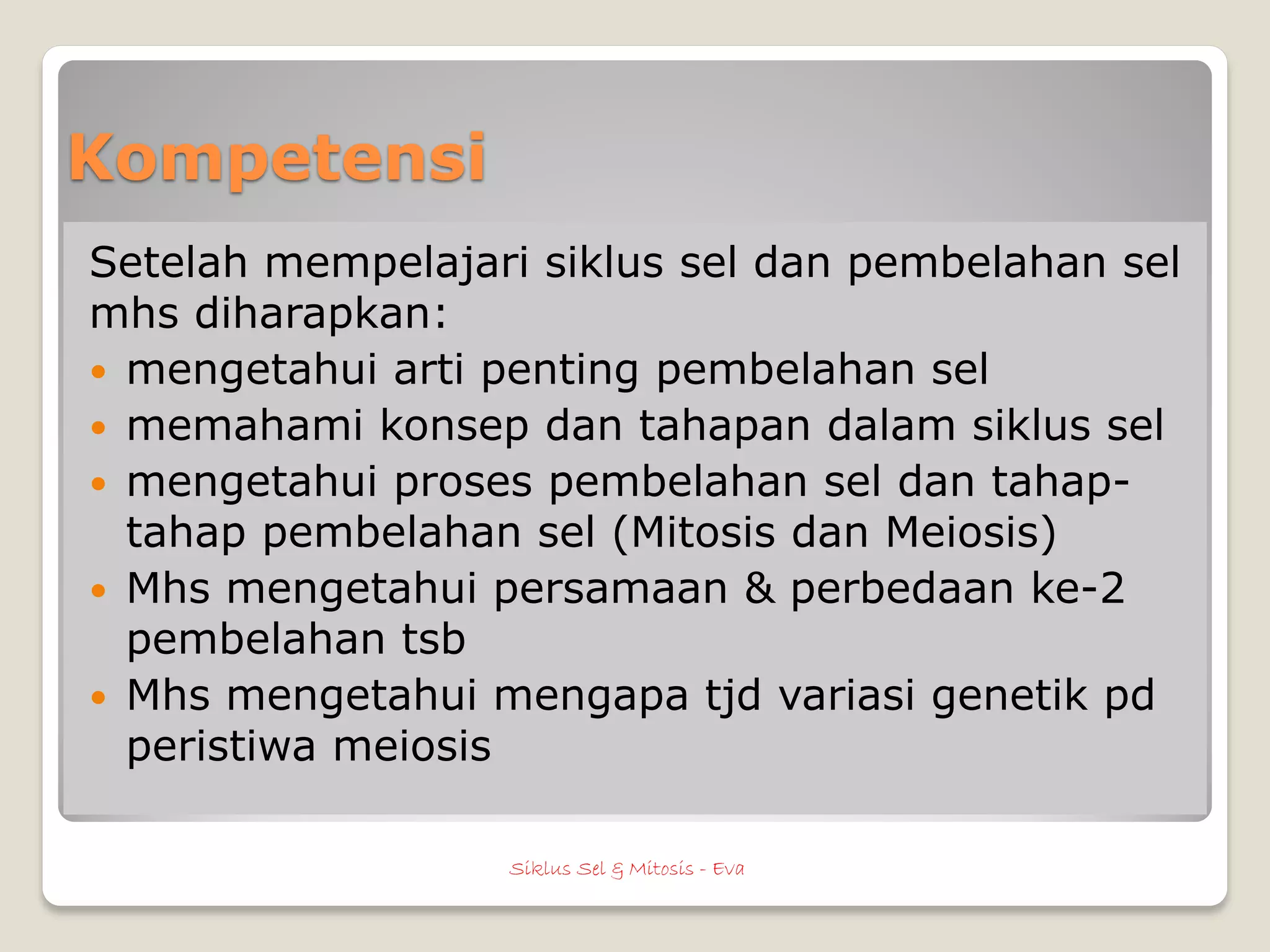 Siklus sel dan mitosis | PDF