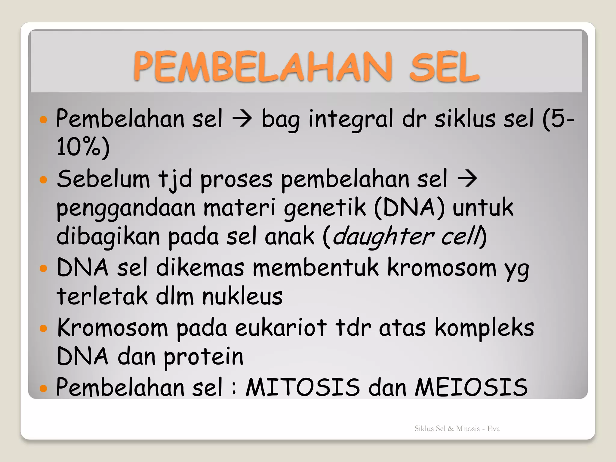 Siklus sel dan mitosis | PDF
