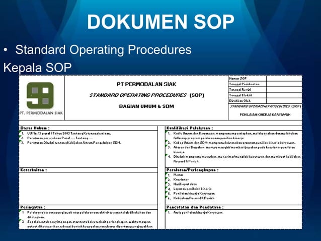 Siklus Penyusunan Standard Operating Procedure (SOP) | PPTX