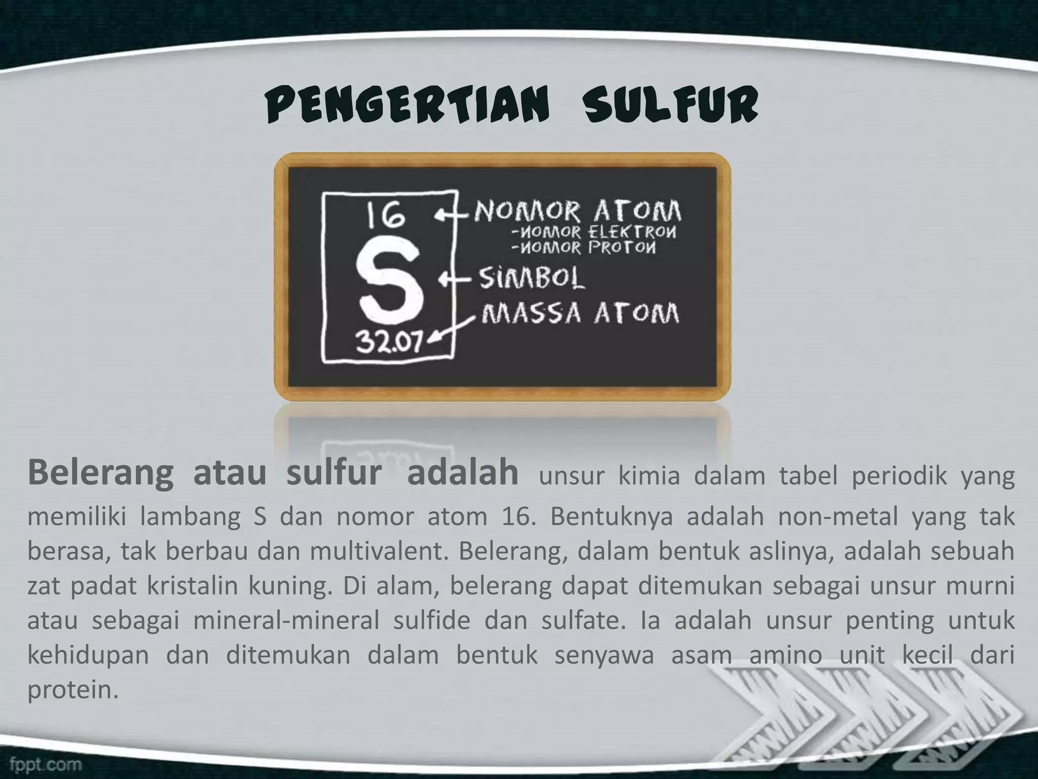 SIKLUS SULFUR ATAU BELERANG | PPT
