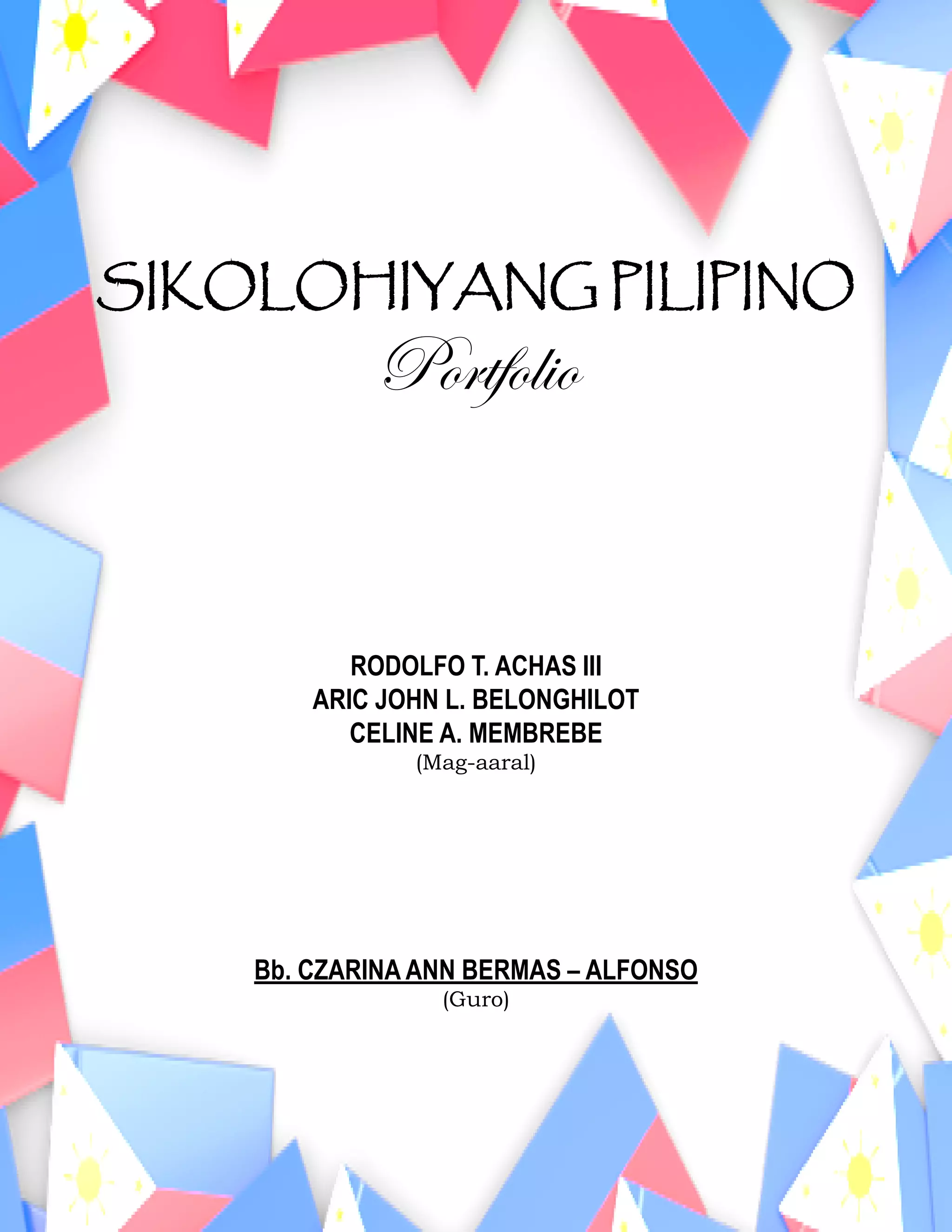 Portfolio sa Sikolohiyang Pilipino | PDF