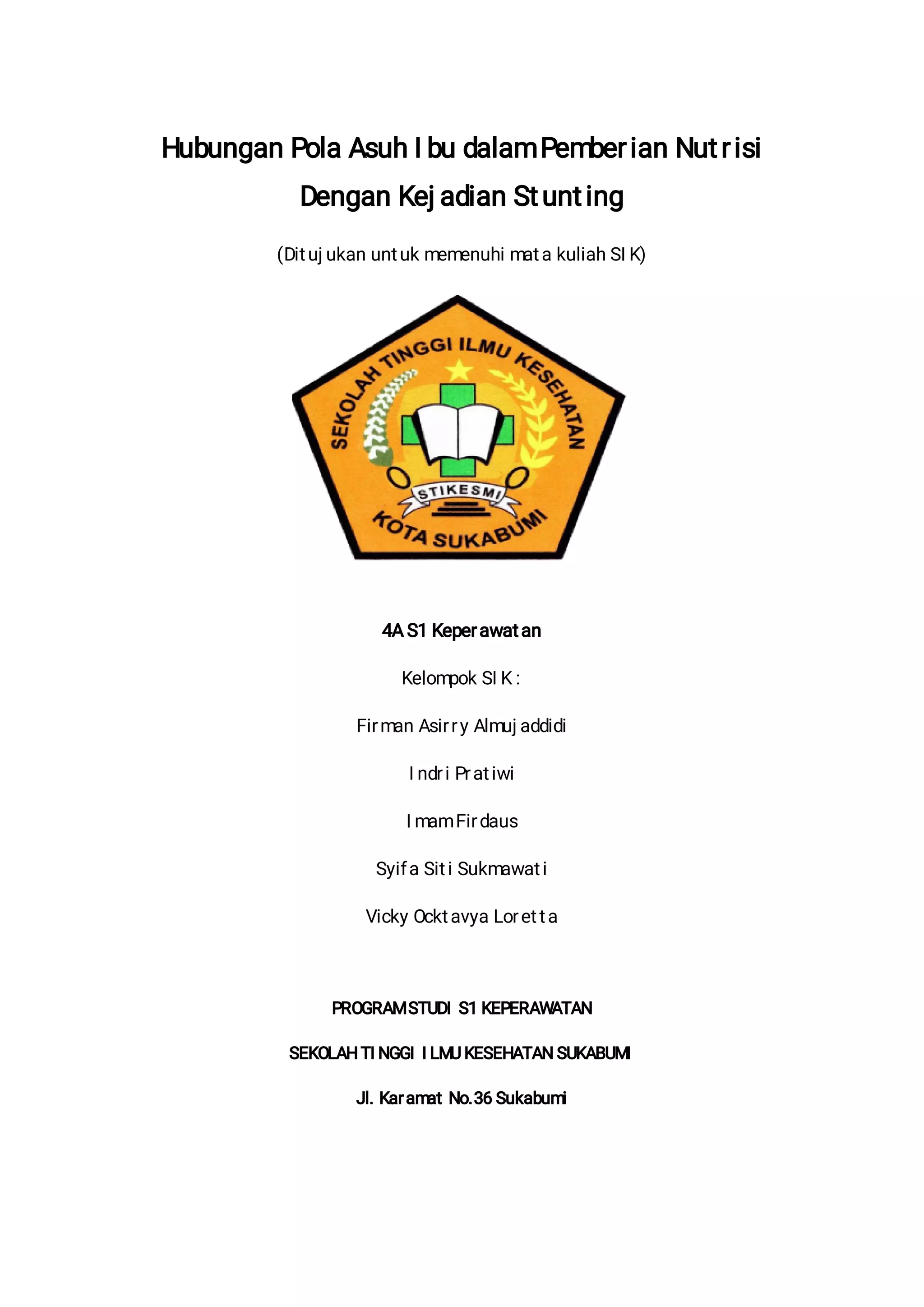 Penyajian Data Stunting (SIK) | PDF