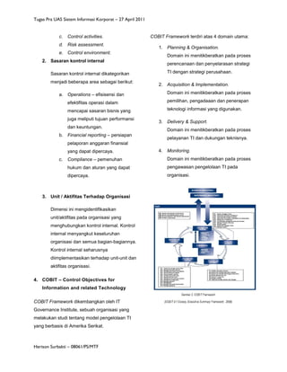IT Governance Dan Audit Sistem Informasi | PDF