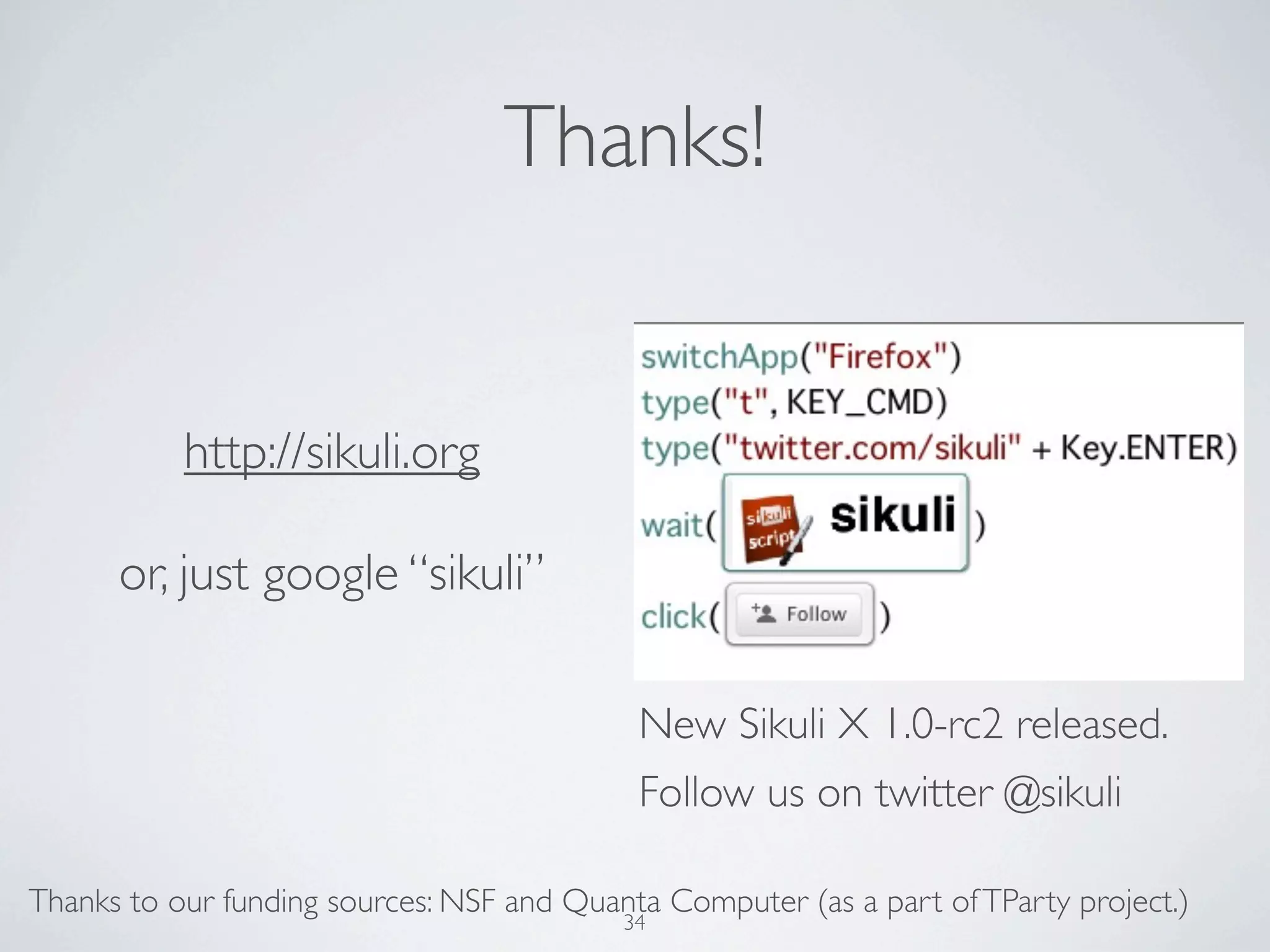 Practical Sikuli: using screenshots for GUI automation and testing | PDF