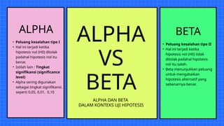 How to Calculate Beta Value Error Type II | PPTX