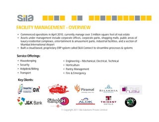 SILA - Facility Management Profile | PDF