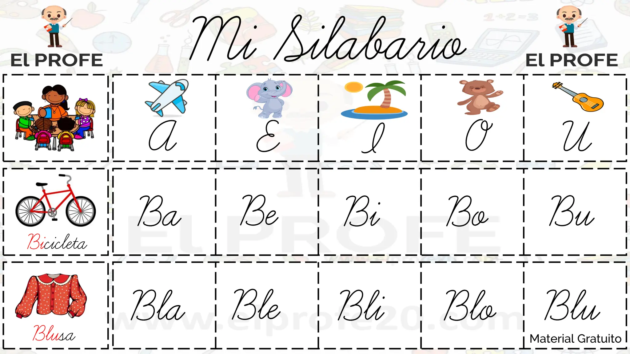 Tabla De Letras Cursivas Lima Limón TABLA ABC CURSIVA Las Tablas De