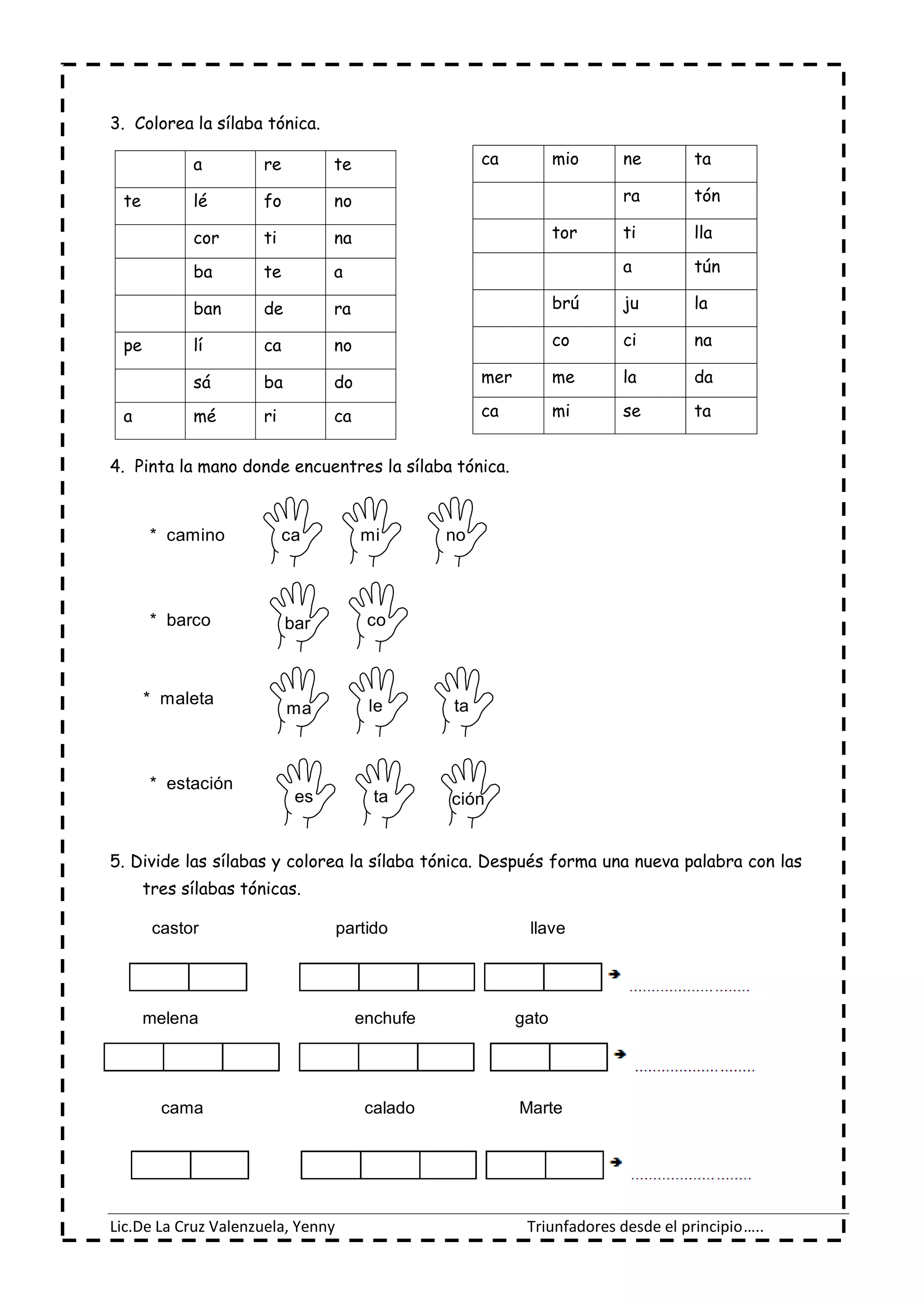 Silabas atonas y tonicas | PDF | Education