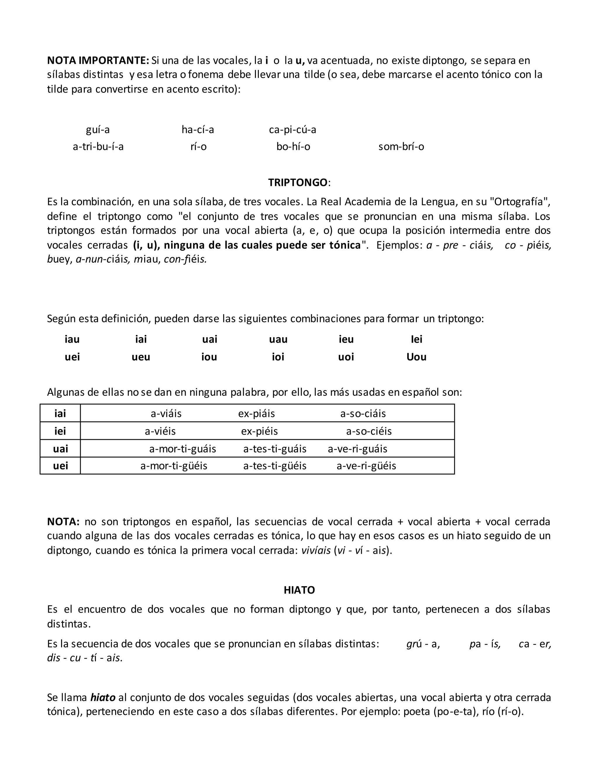SILABAS, DIPTONGOS, TRIPTONGOS, HIATOS Y ACENTO. | PDF
