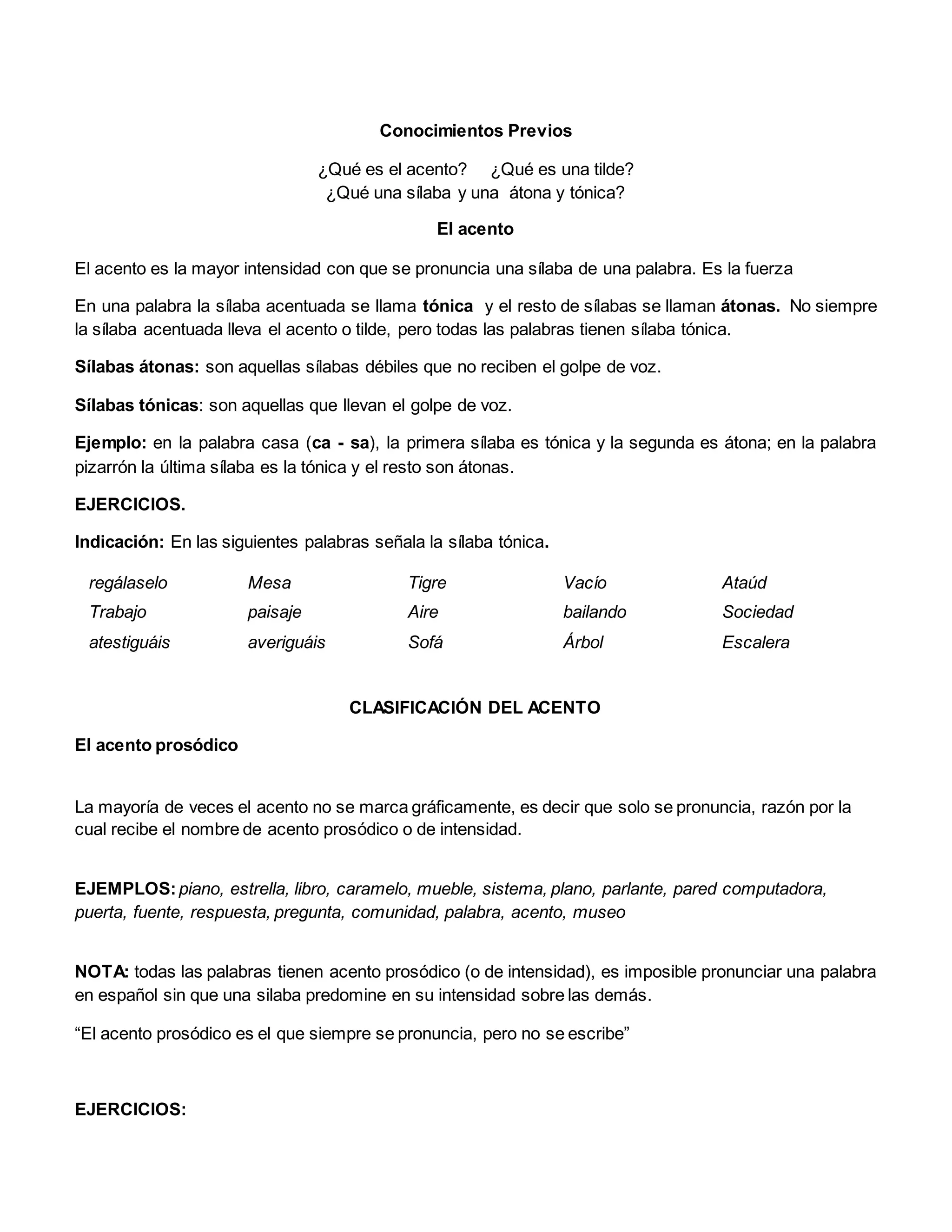 SILABAS, DIPTONGOS, TRIPTONGOS, HIATOS Y ACENTO. | PDF