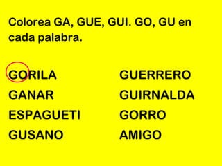 Silabas ga gue gui go gu | PPT