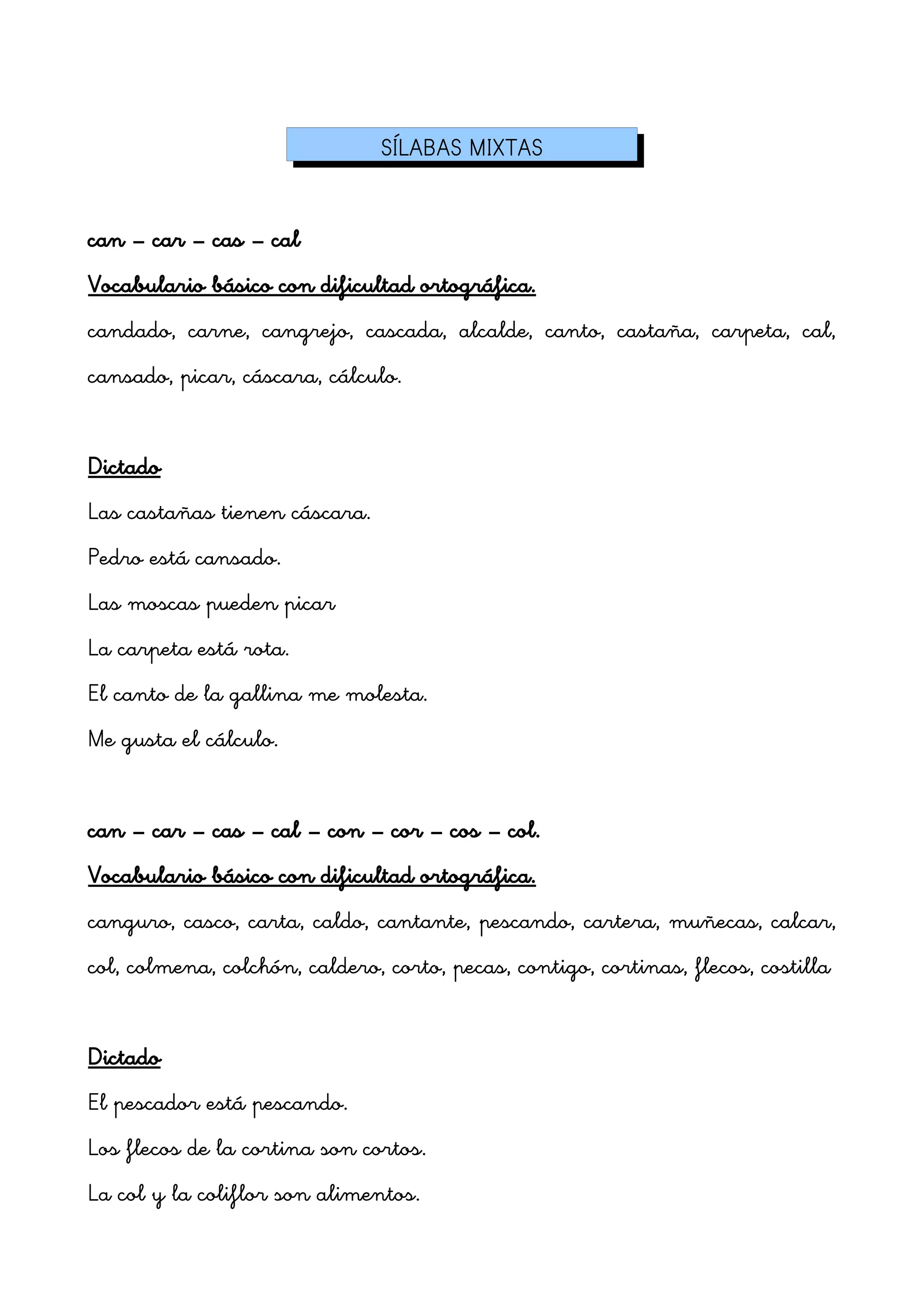 Silabas mixtas | PDF