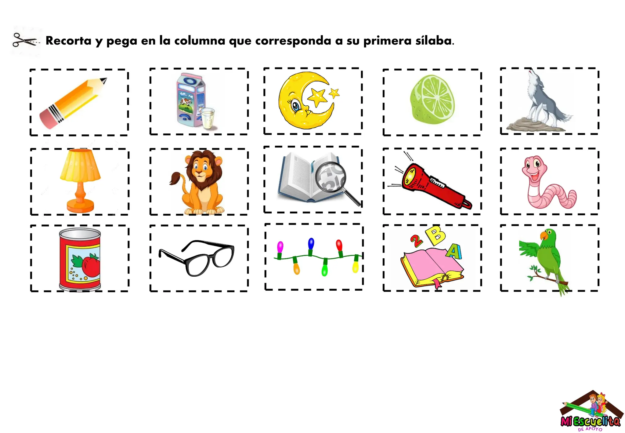 silabas recorta y pega para aprender a leer | PDF