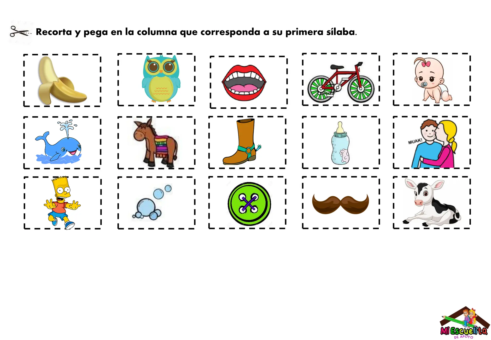 silabas recorta y pega para aprender a leer | PDF