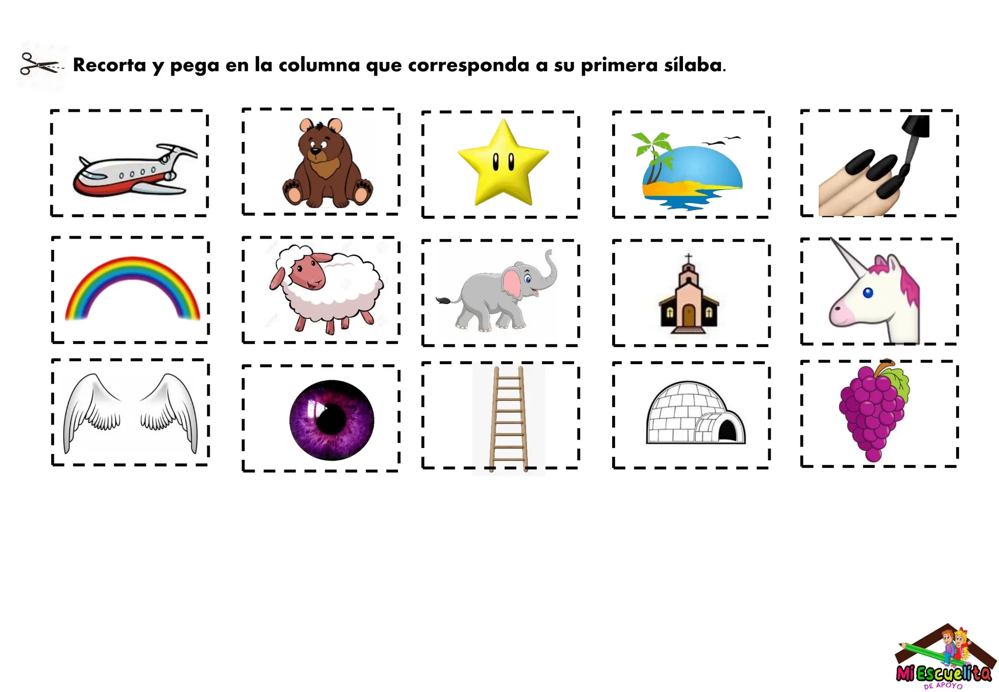 silabas recorta y pega para aprender a leer | PDF