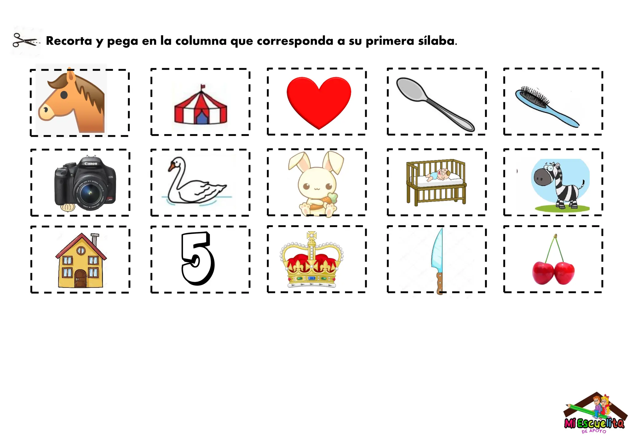 silabas recorta y pega para aprender a leer | PDF