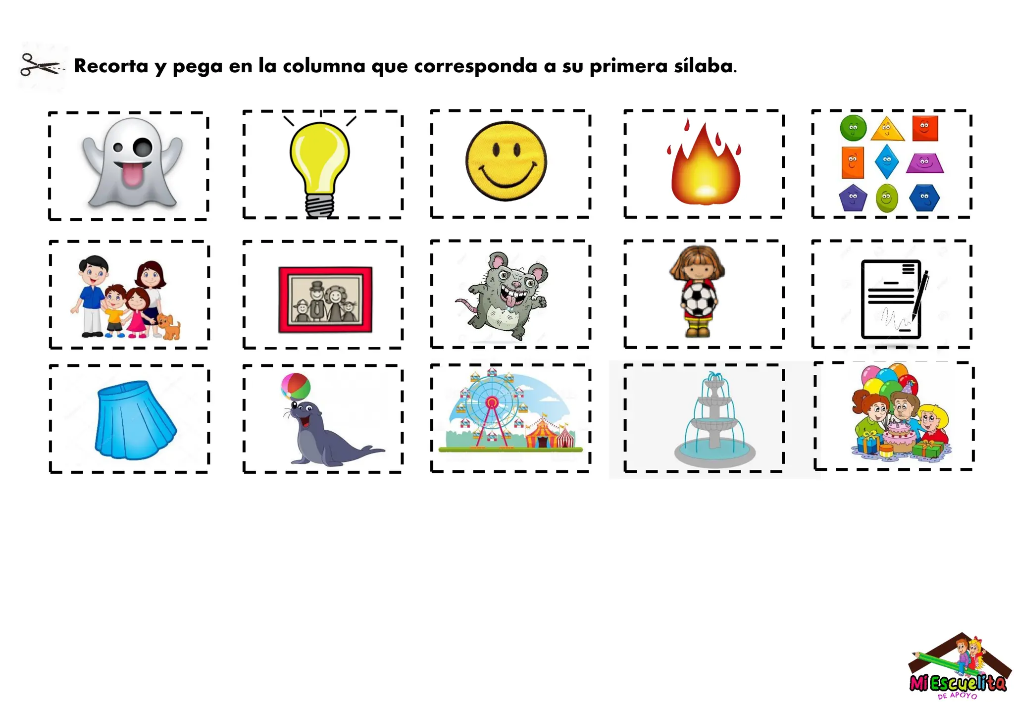 silabas recorta y pega para aprender a leer | PDF